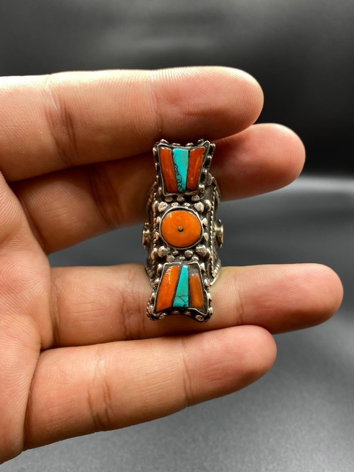 A very beautiful handmade original old Tibetan silver ring | Etsy