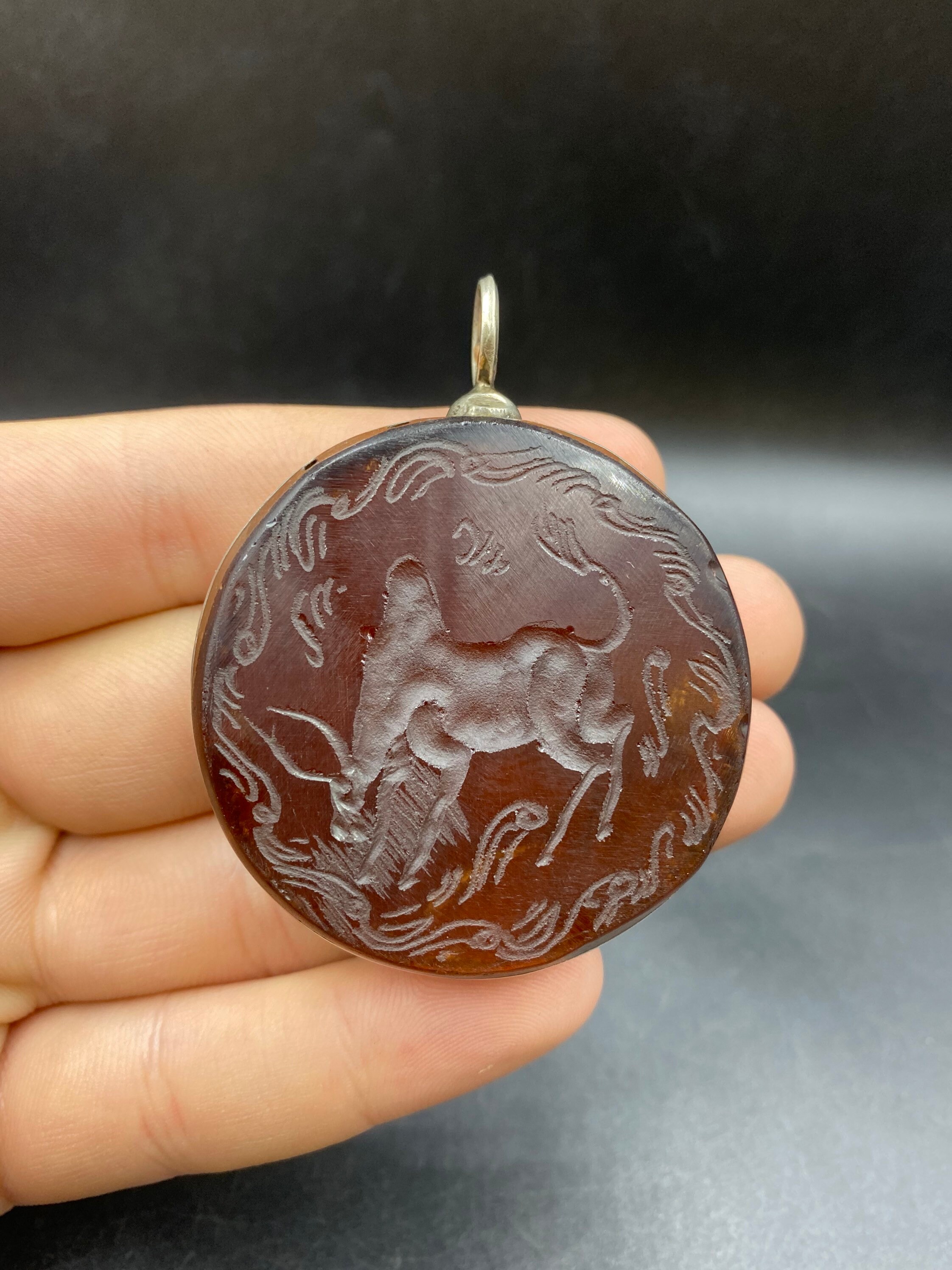 Antique Ancient Genuine Natural Agate Pendent Animal Intaglio - Etsy