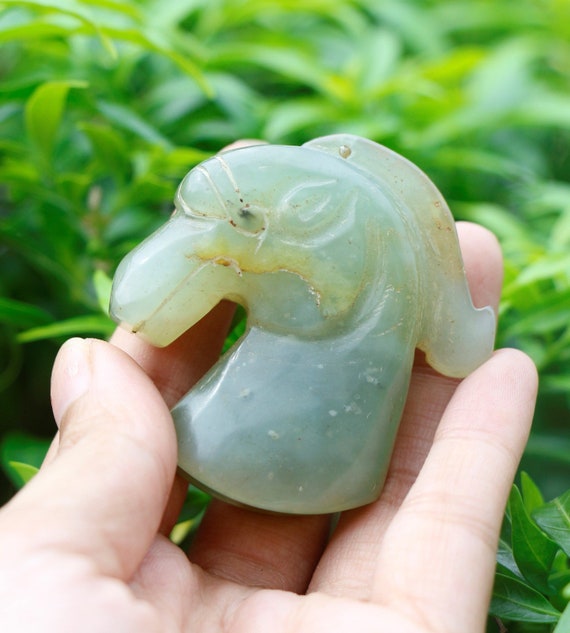 Antique Natural Green Jade Bead Art Deco - Etsy