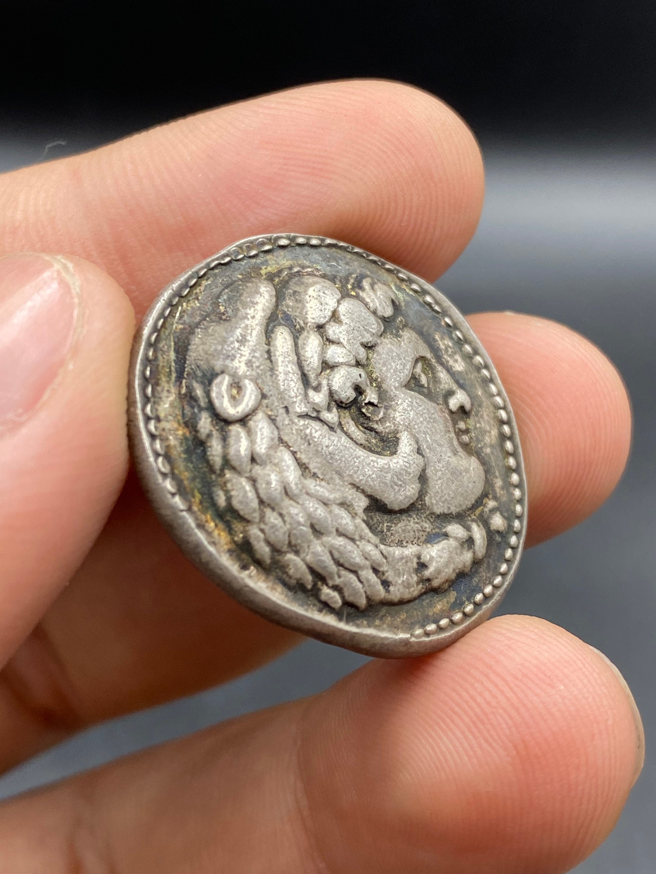 Old Original Solid Silver Coin Unique Hercules Wearing Lion - Etsy UK