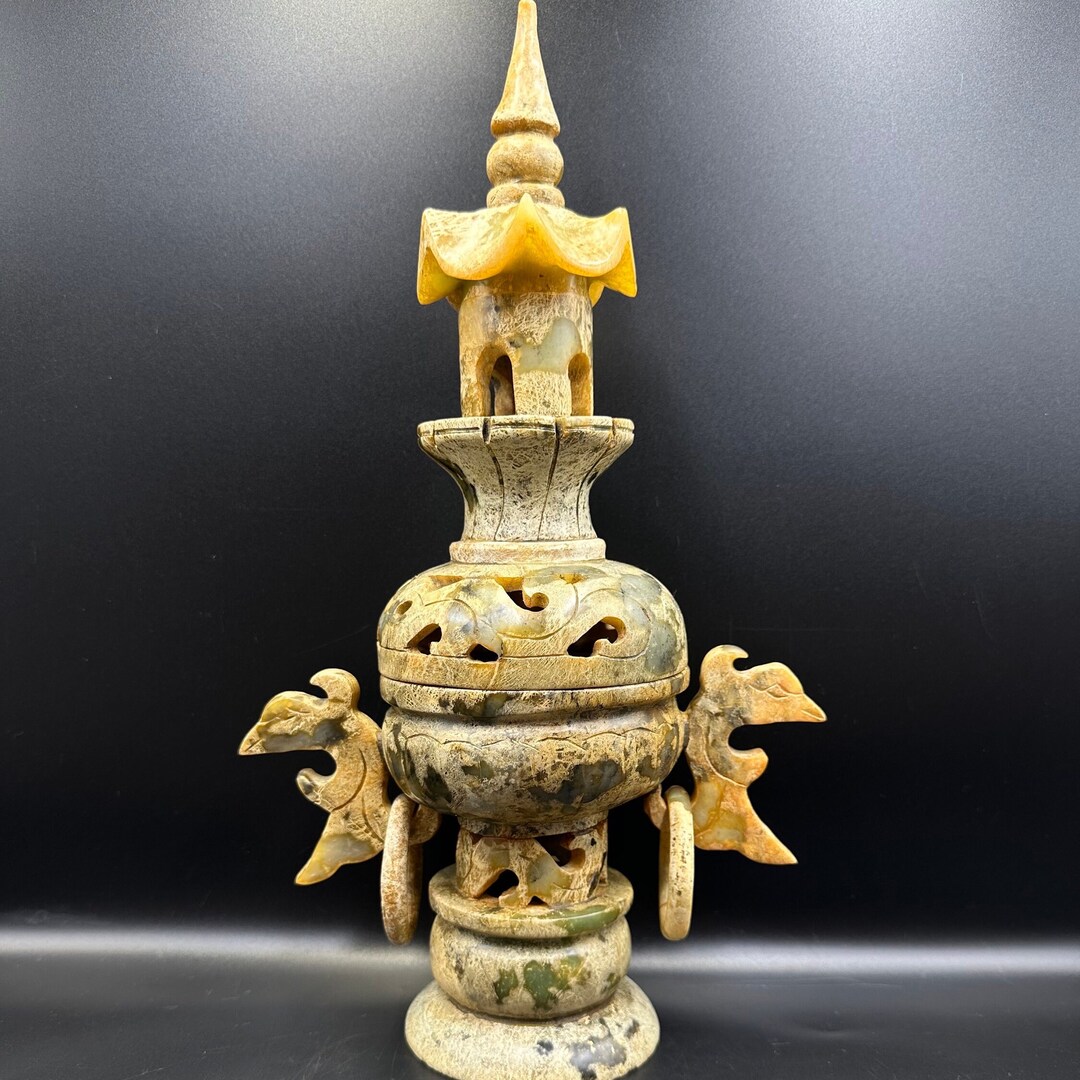Beautiful Old Stupa Chinese Antique Hetian Jade Carved Stupa - Etsy