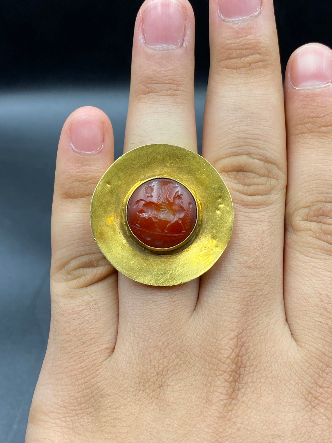 Original Antique Greek Ring 16k Gold Ring With From - Etsy