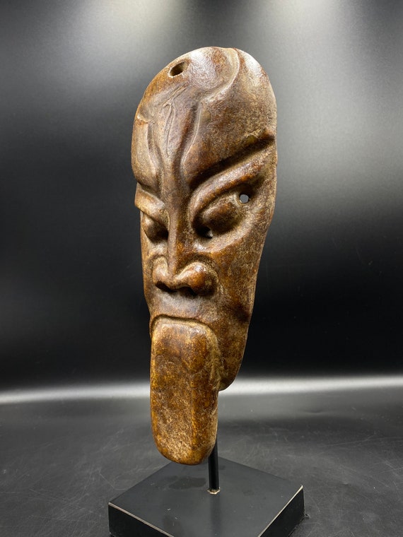 Very Unique Old Ancient Handcrafted Face Mask Jade Be… - Gem