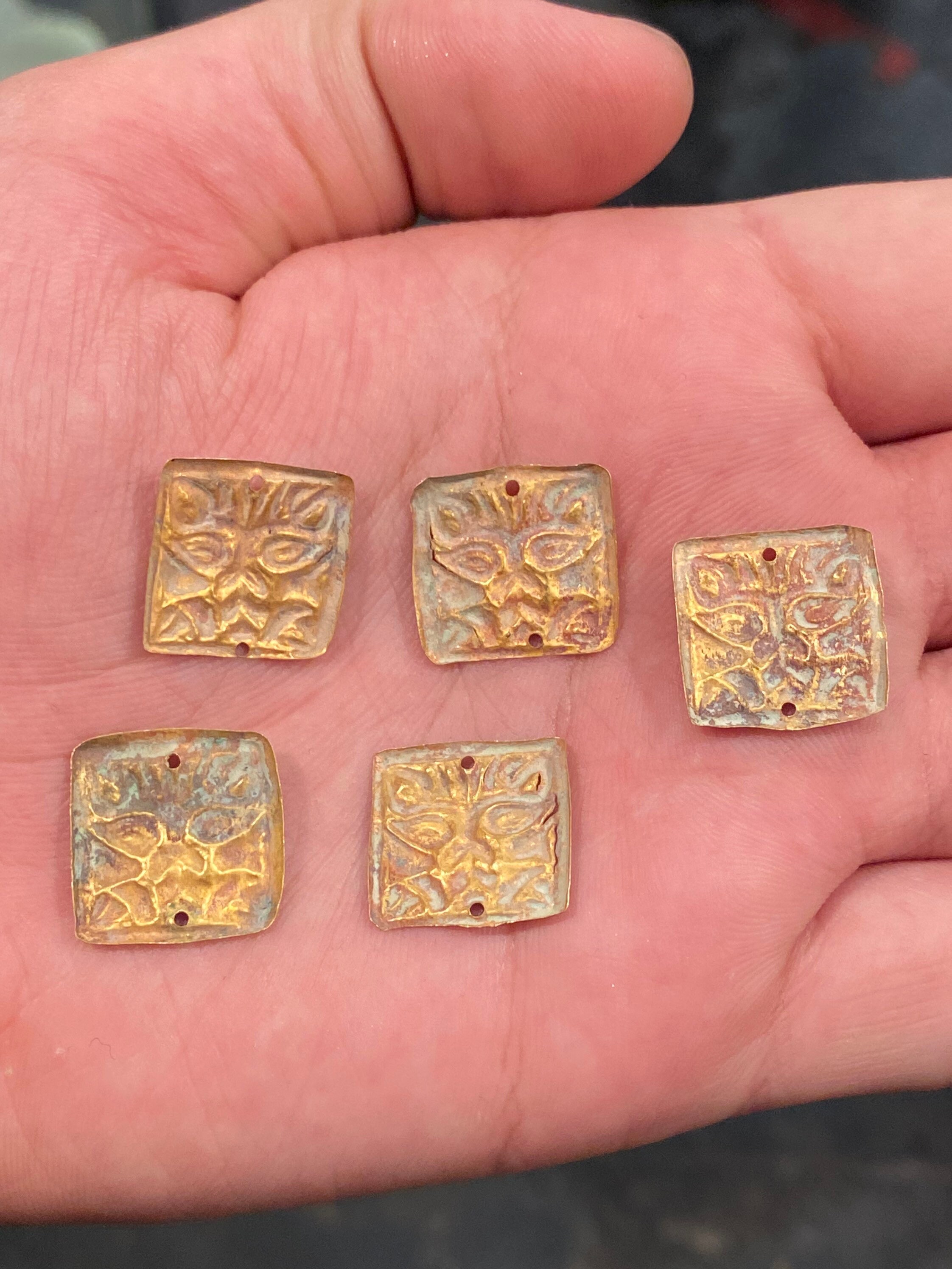 Rare Genuine Ancient Bactrian 18K Gold Square Dragon Face | Etsy