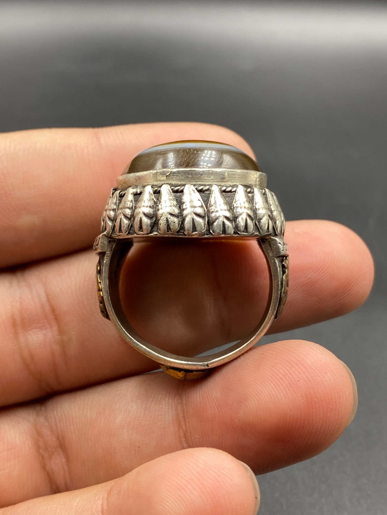 Wonderful Afghani Silver Ring With Beautiful Suleimani Aqeeq | Etsy