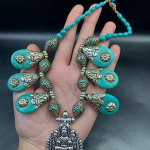 Amazing Tibetan Tara Pendent Symbol Pendent Turquoisel Stone and ...