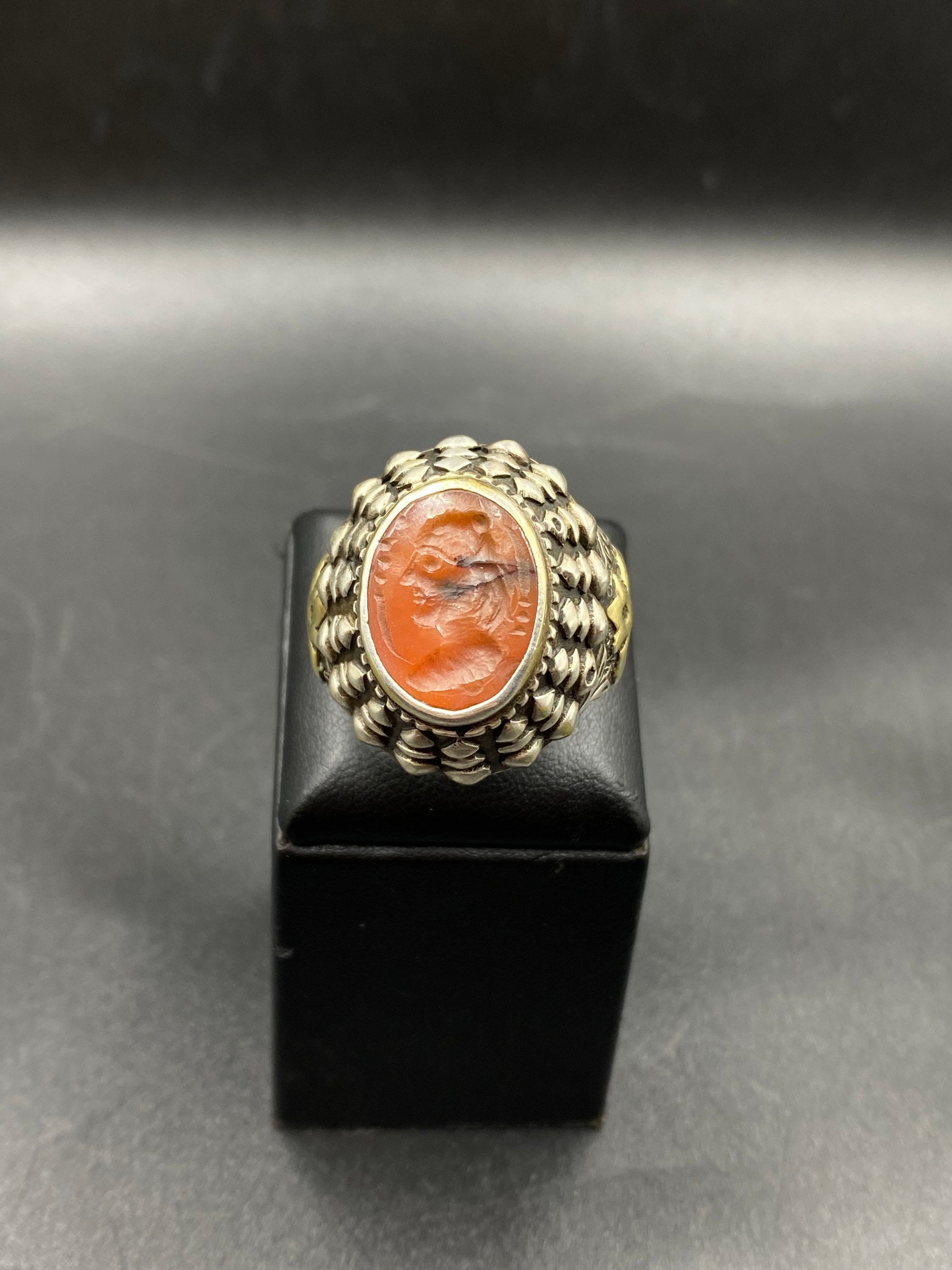 Beautiful Old Roman Silver Ring With Carved Roman Emperor On | Etsy