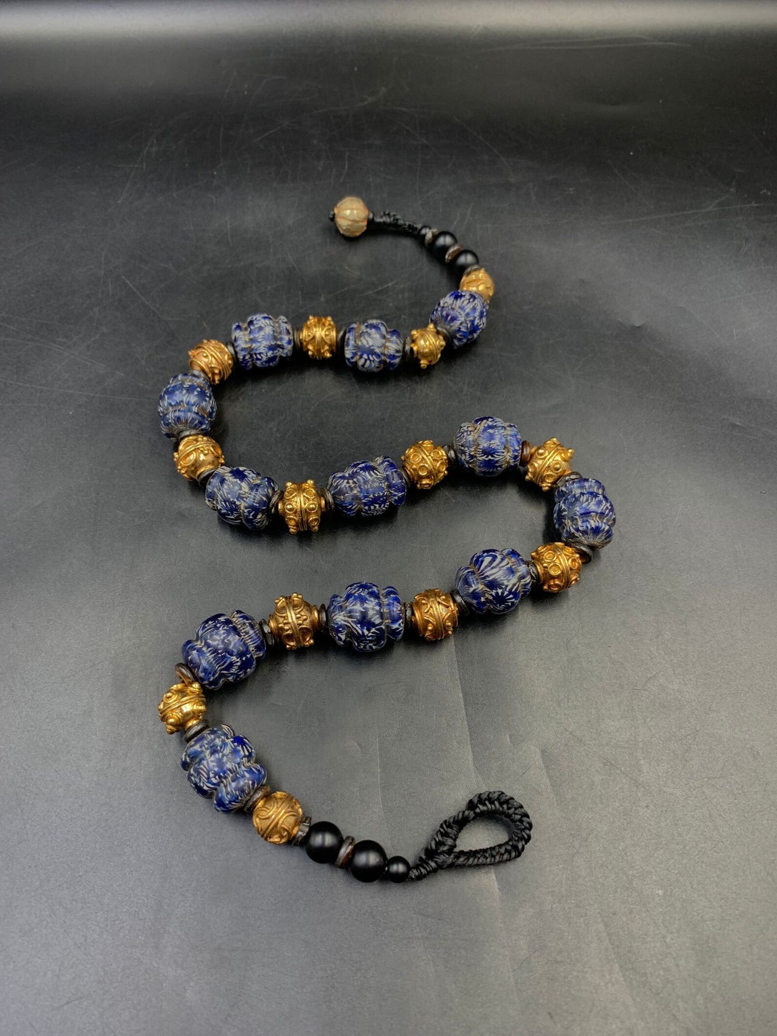 RARE!!!! Old Blue Phoenician Beads/roman Glass Beads Necklace Ancient ...