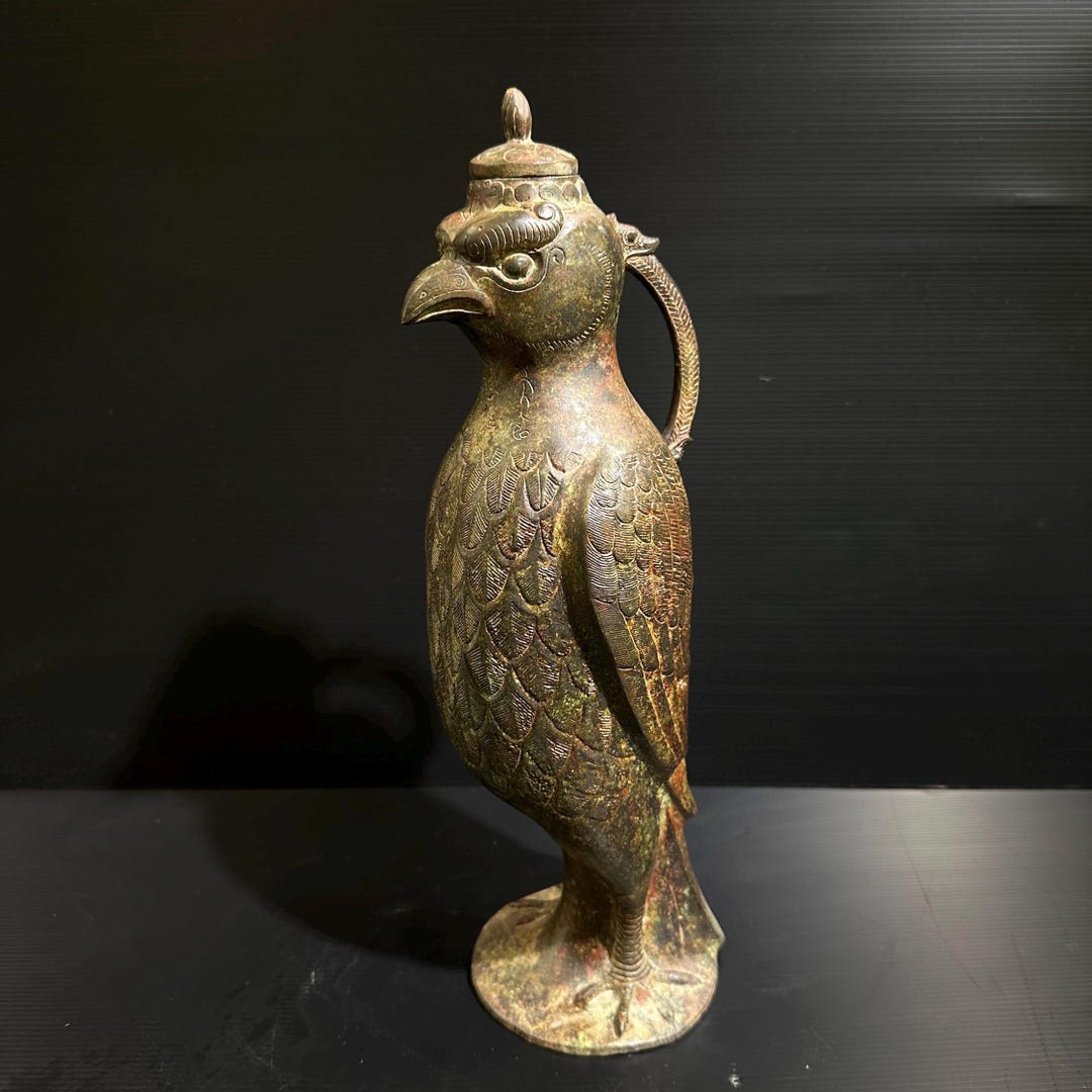 Old Chinese Bronze Phoenix Bird Beautiful Art Work. Decoration High ...