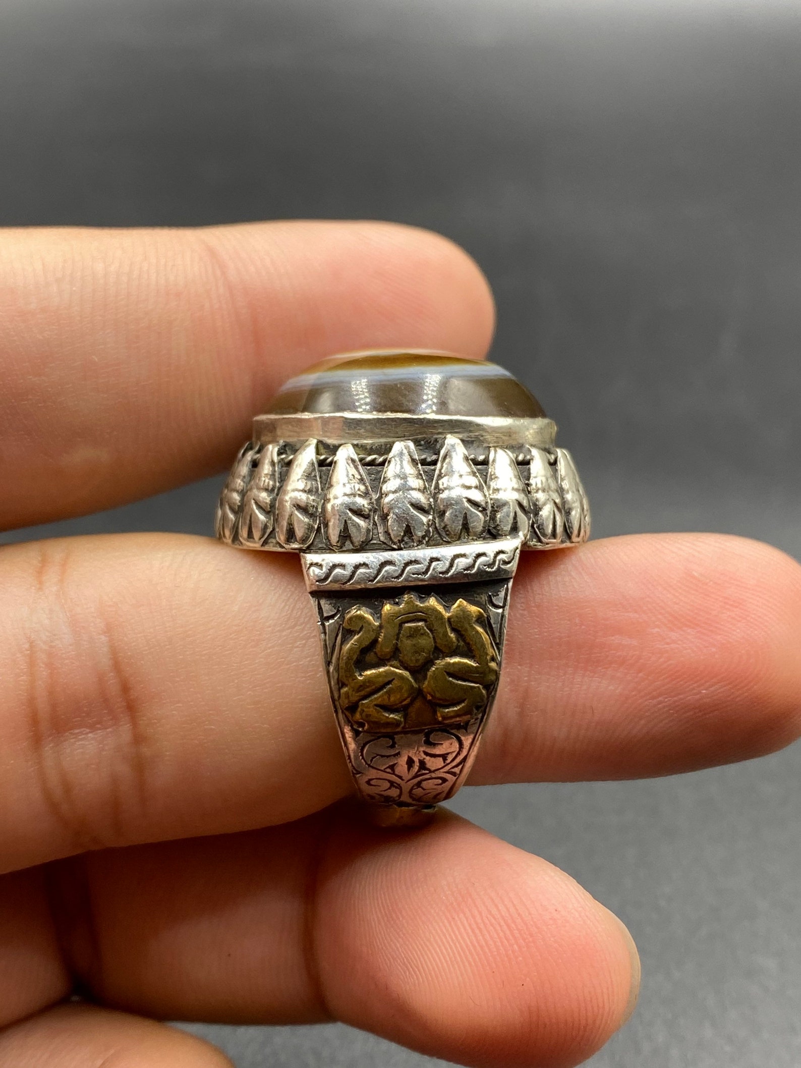 Wonderful Afghani Silver Ring With Beautiful Suleimani Aqeeq | Etsy