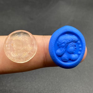 Real Authentic Old Carved Roman Emperor Alexander the Great, Stamp ...