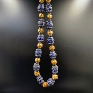 RARE!!!! Old Blue Phoenician Beads/roman Glass Beads Necklace Ancient ...