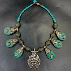 Amazing Tibetan Tara Pendent Symbol Pendent Turquoisel Stone and ...