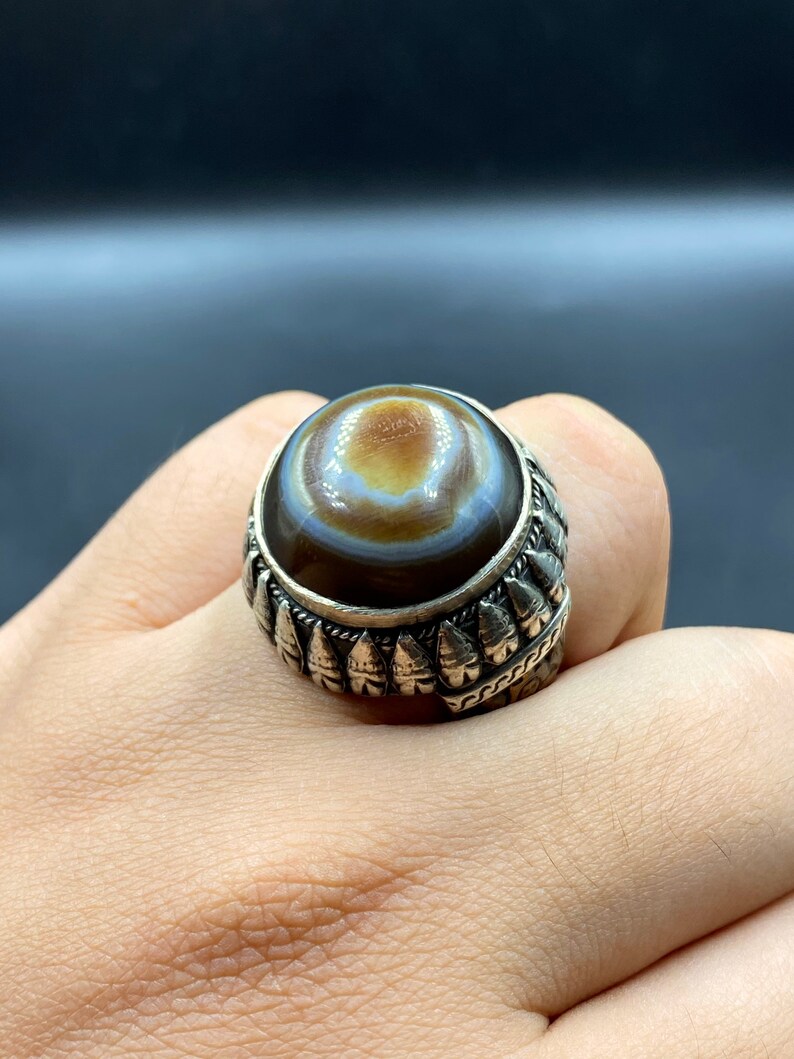Wonderful Afghani Silver Ring With Beautiful Suleimani Aqeeq - Etsy