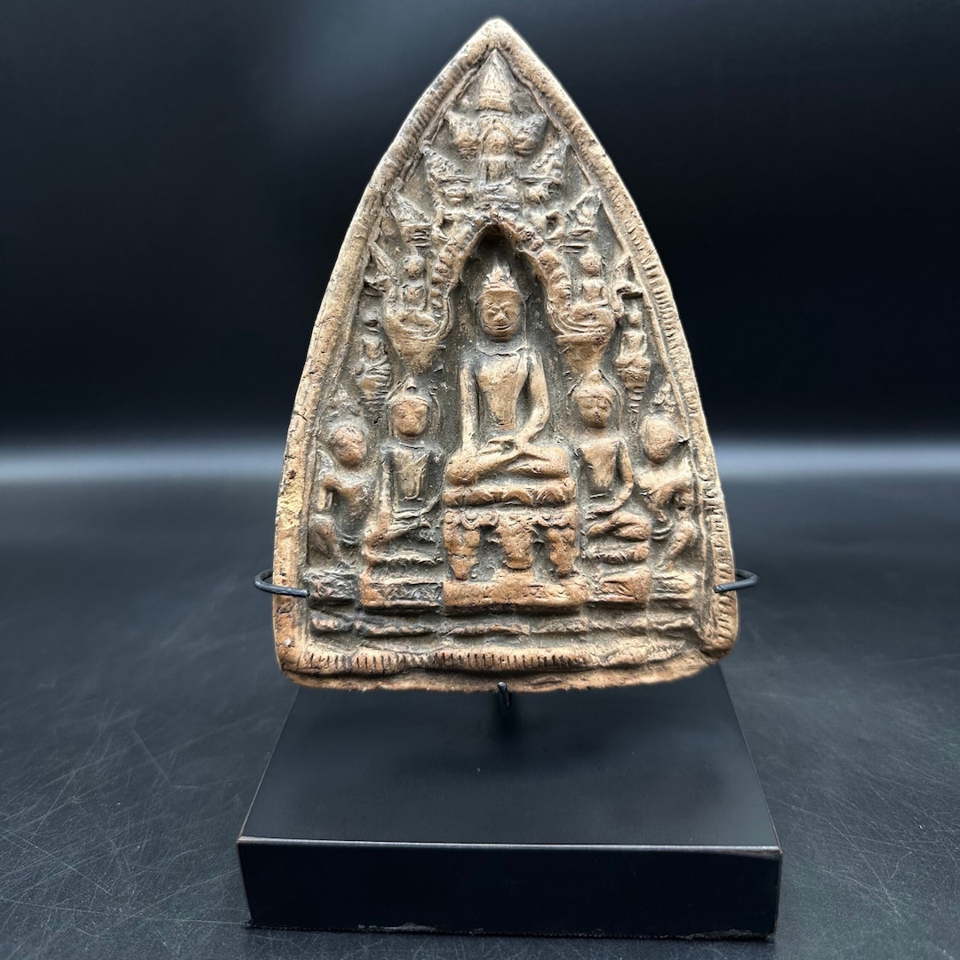 Terracotta Khmer Buddha Relief, Ancient Thai Statue, Minimalist Art ...