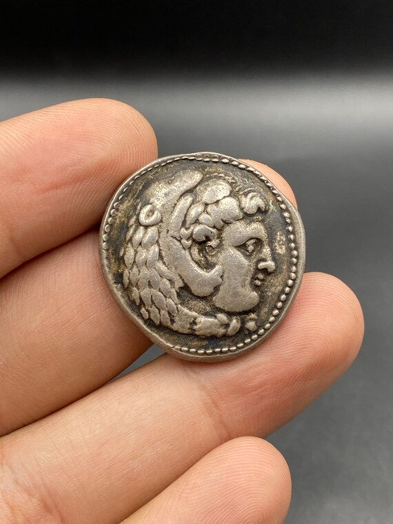 Old Original Solid Silver Coin Unique Hercules Wearing Lion | Etsy