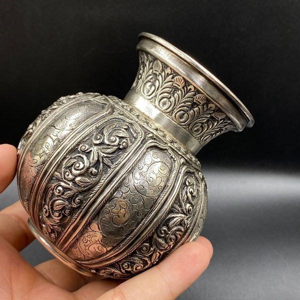 Silver Flower Vase - Etsy
