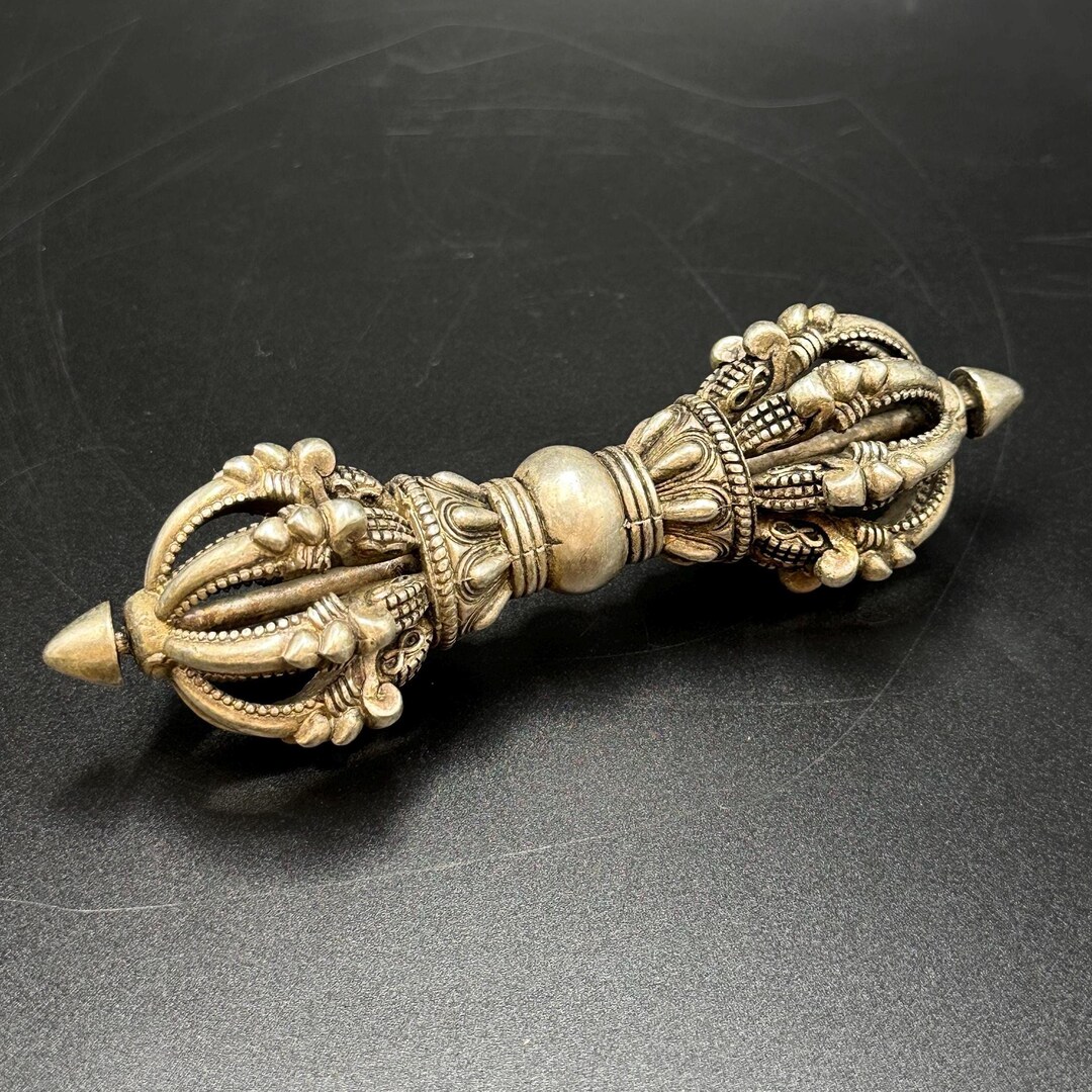 Antique Traditional Silver Gilded Bronze Buddhism Dorje Ritual ...