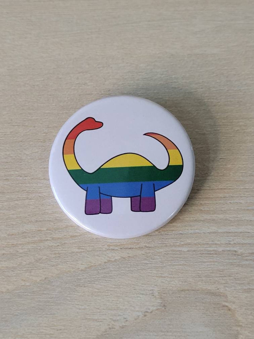 Pride Dinosaur Badge - Etsy
