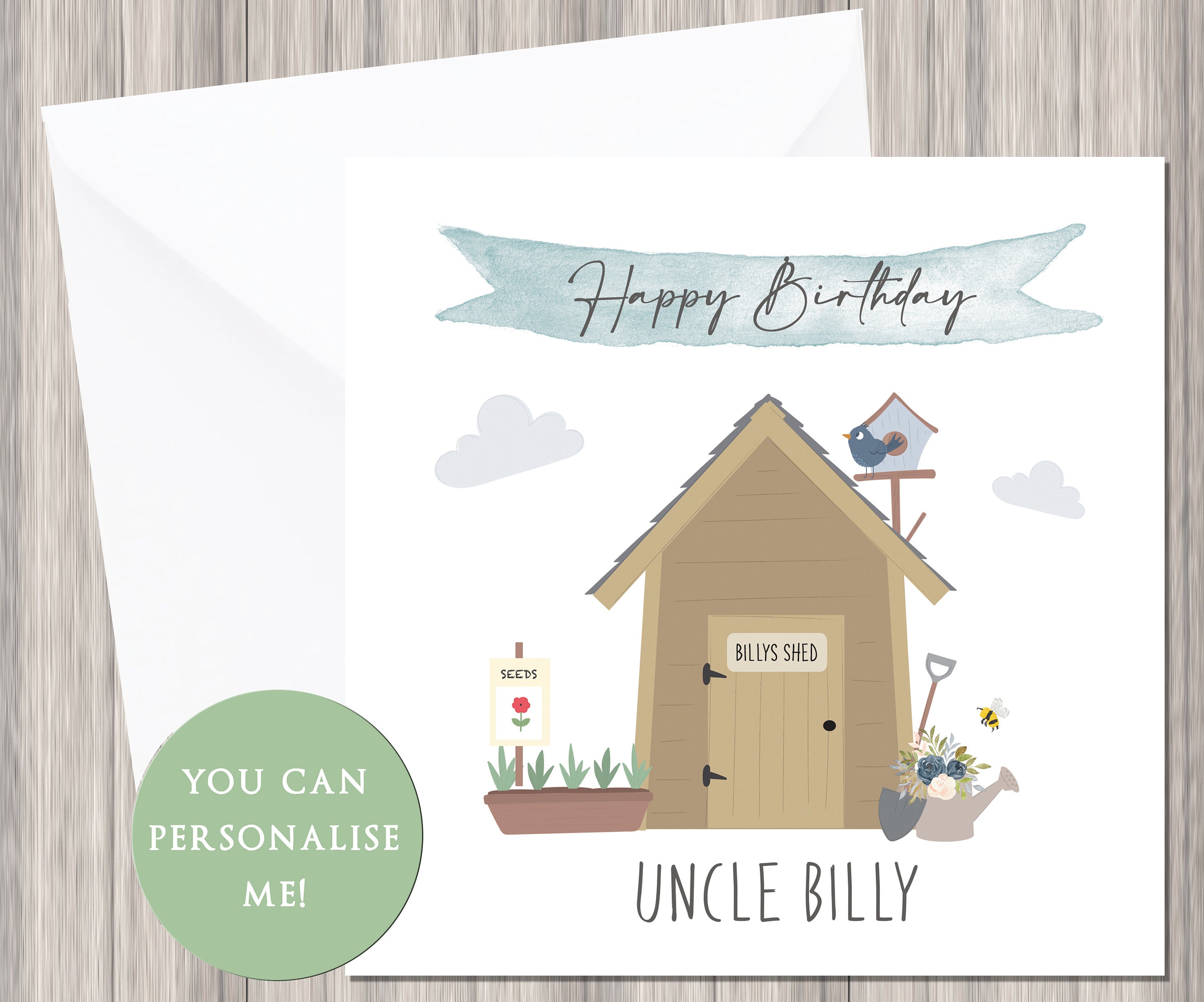 Garden Shed Card Personalised Shed Card Happy Birthday | Etsy