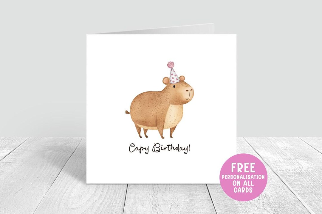Capy Birthday Card, From the Capybara Birthday Card, Zoo Birthday Card ...