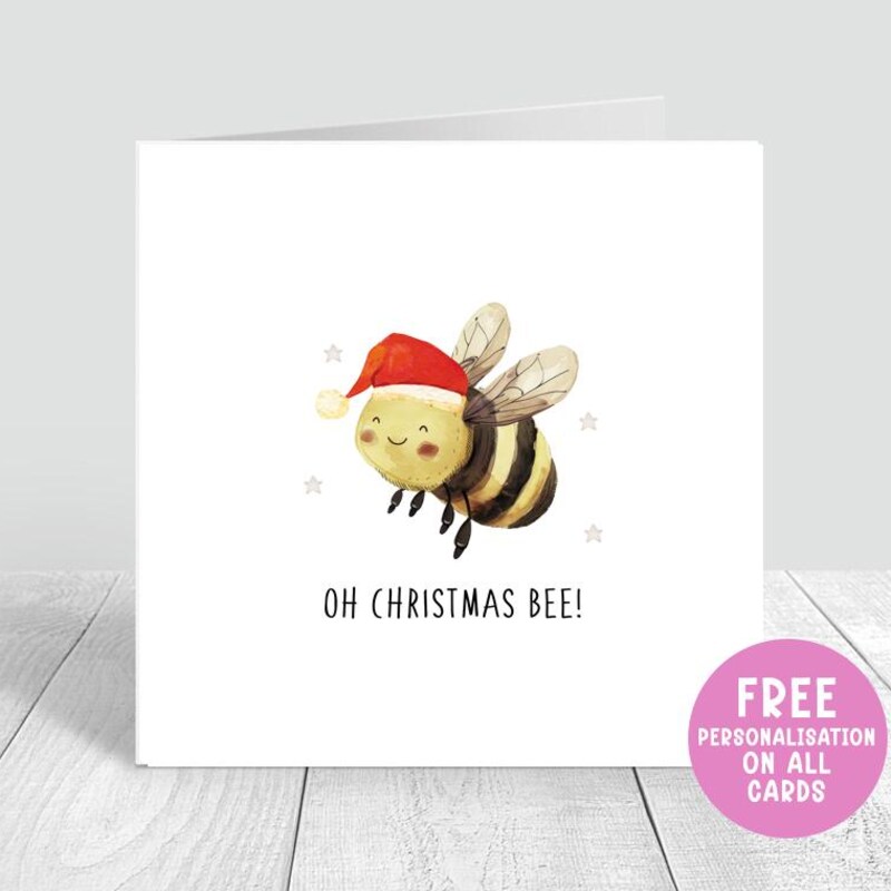 Bee Christmas Card - Etsy UK
