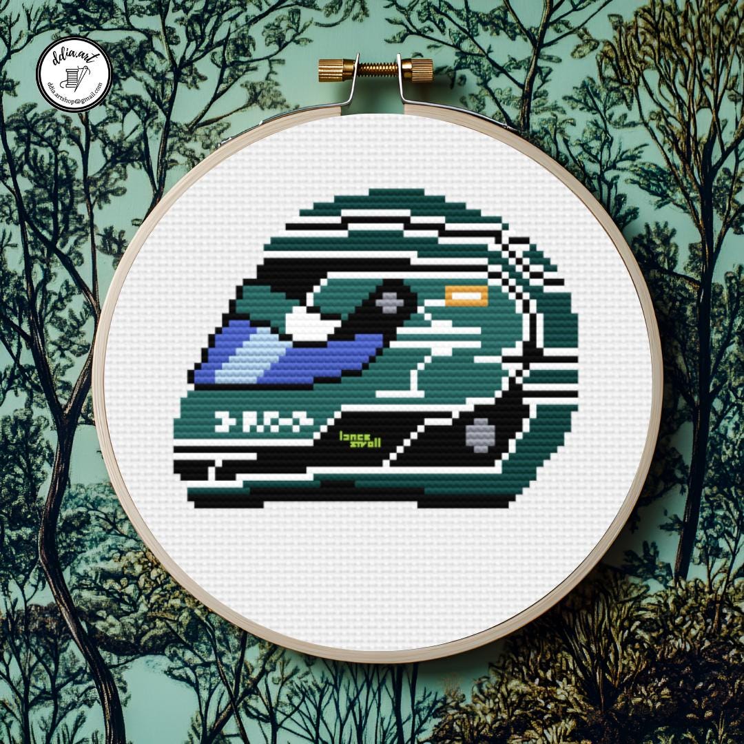 F1 Lance Stroll 2026 Season Helmet - PDF Cross Stitch Pattern Beginner ...