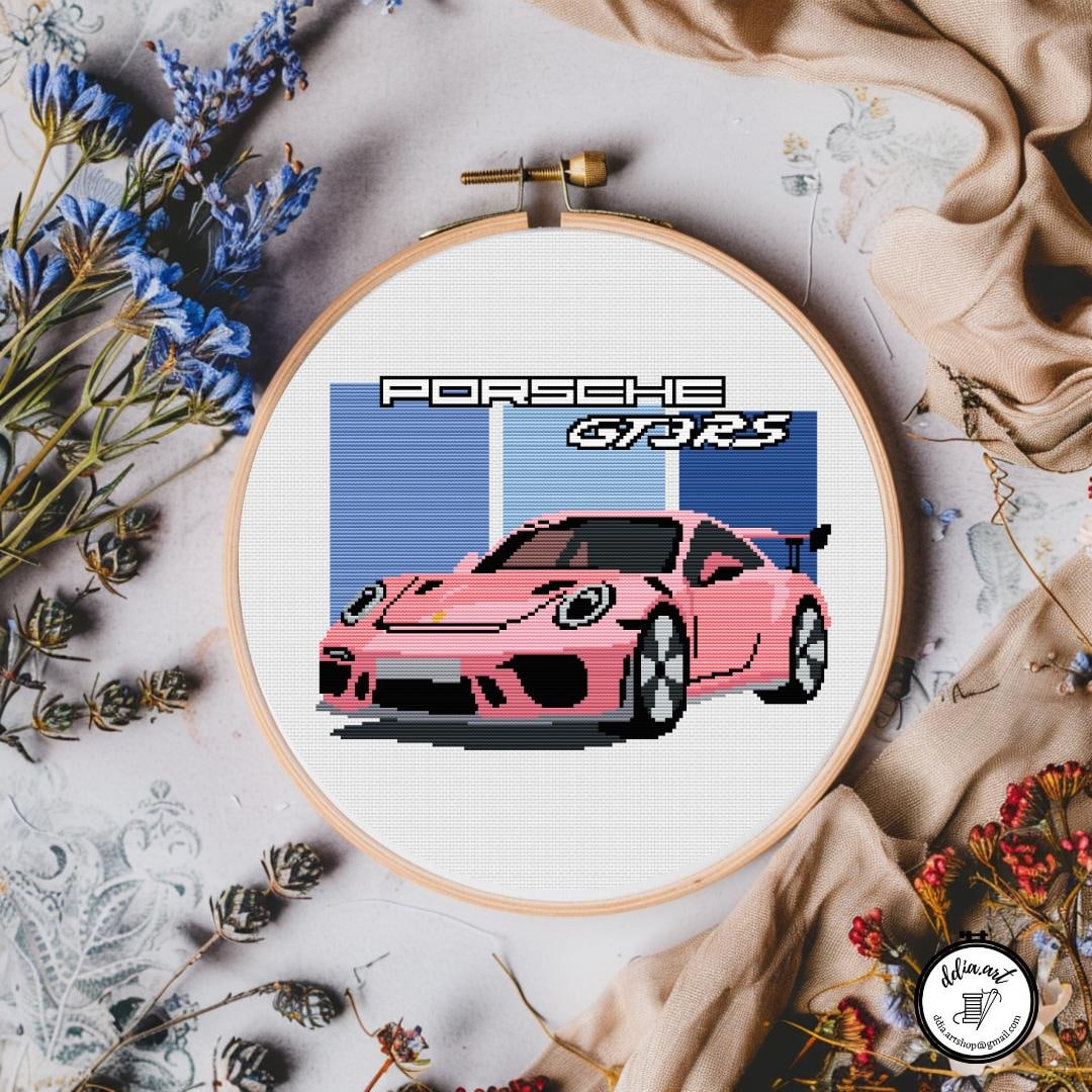 Porsche GT3 Rs 911 - PDF Cross Stitch Pattern, Sports Car Chart, Car ...