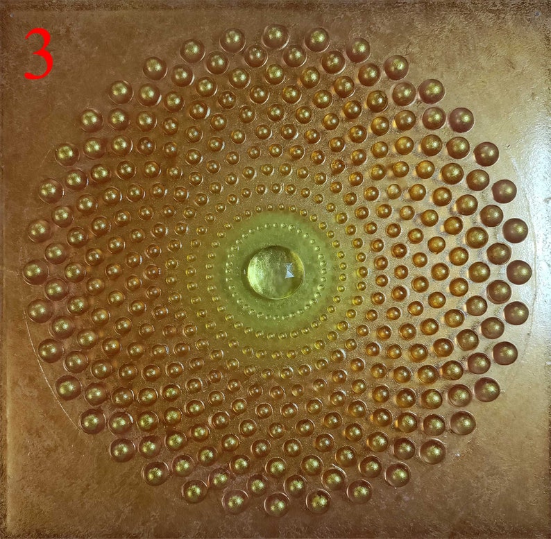 3D Cast Resin Vortex Mandala 12x12 Cast Resin Block Different Finishes ...