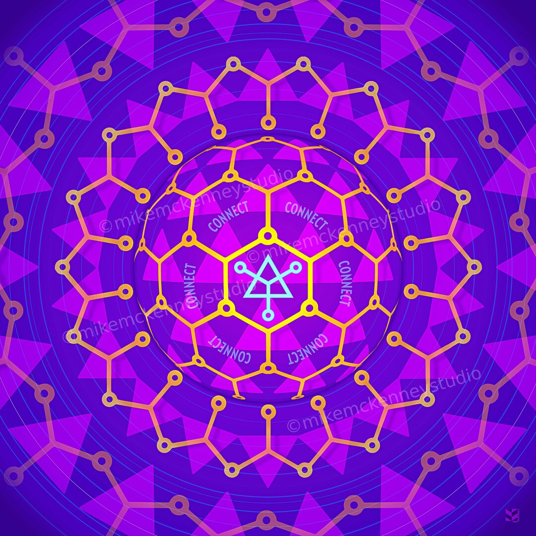 Beautiful Framed Sacred Geometry Digital Art Print 20x20 Bashar's ...