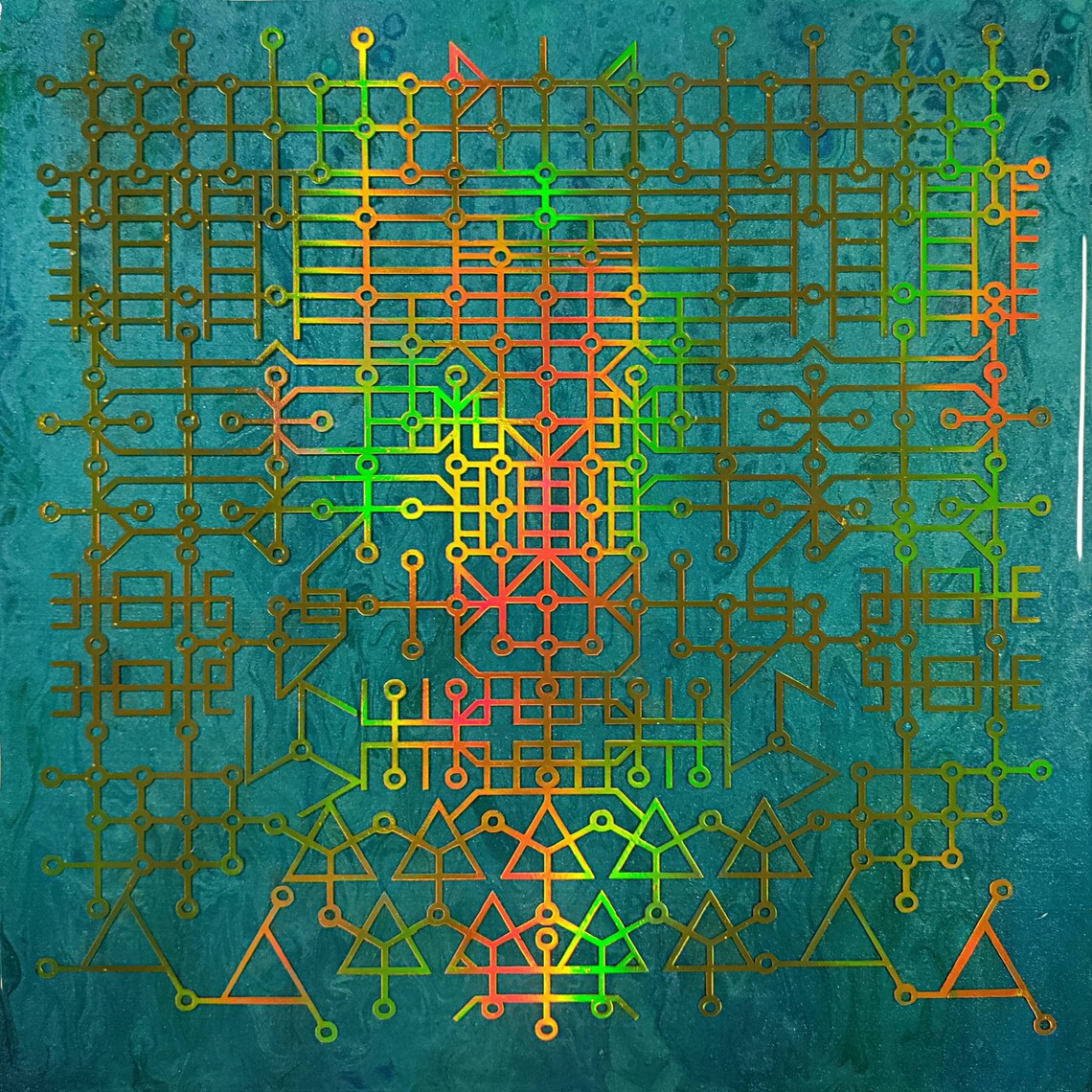 Bashars Sacred Circuits Overlaid & Connected. Gold Rainbow Holographic ...