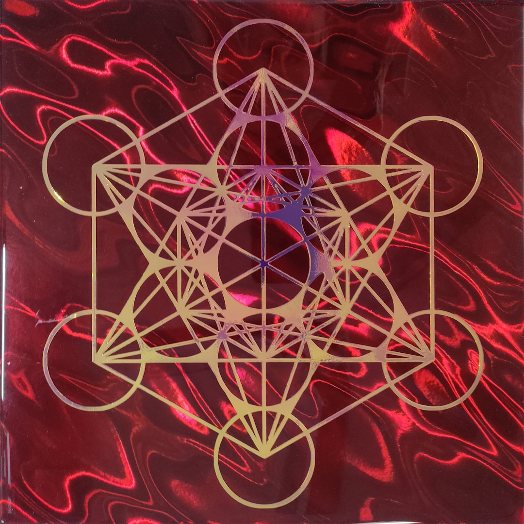 Resin Art on Wood Panel Archangel Metatron's Cube in Sacred Geometry ...