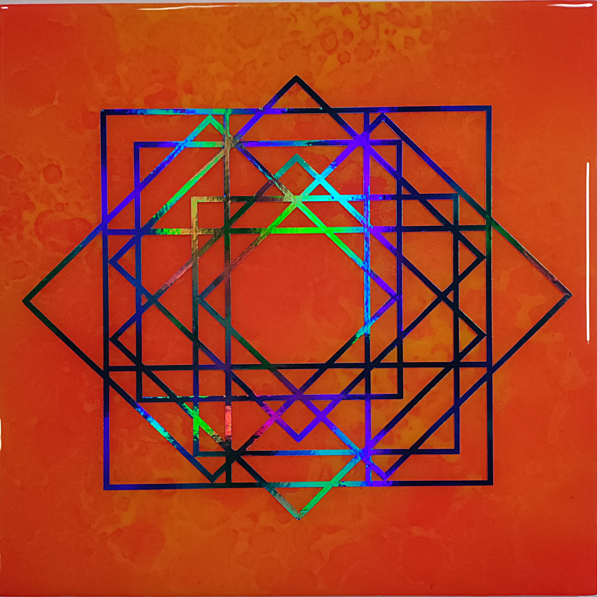 Sacred Geometry Squares Design From Blue Rainbow Holographic Vinyl on ...