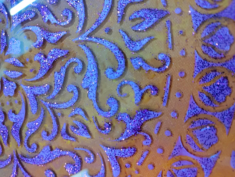 Acrylic Painting of Purple Color Shift Mandala With Glitter on - Etsy