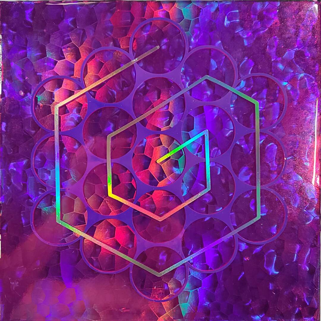 Holographic Resin Artwork: Bashar Diagram, 12"x12" Spiritual Meditation ...