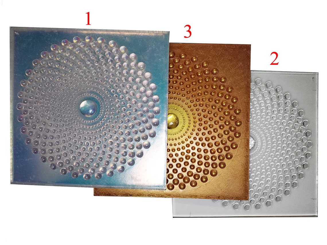 3D Cast Resin Vortex Mandala 12x12 Cast Resin Block Different Finishes ...