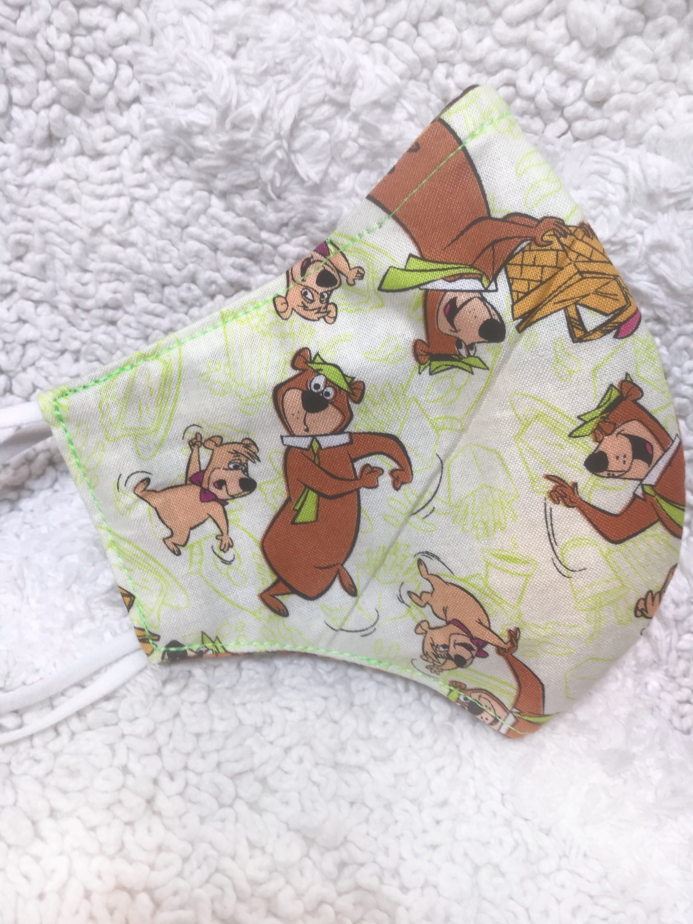 The Flintstones Face Mask. Yogi Bear Face Mask Hanna Barbera | Etsy