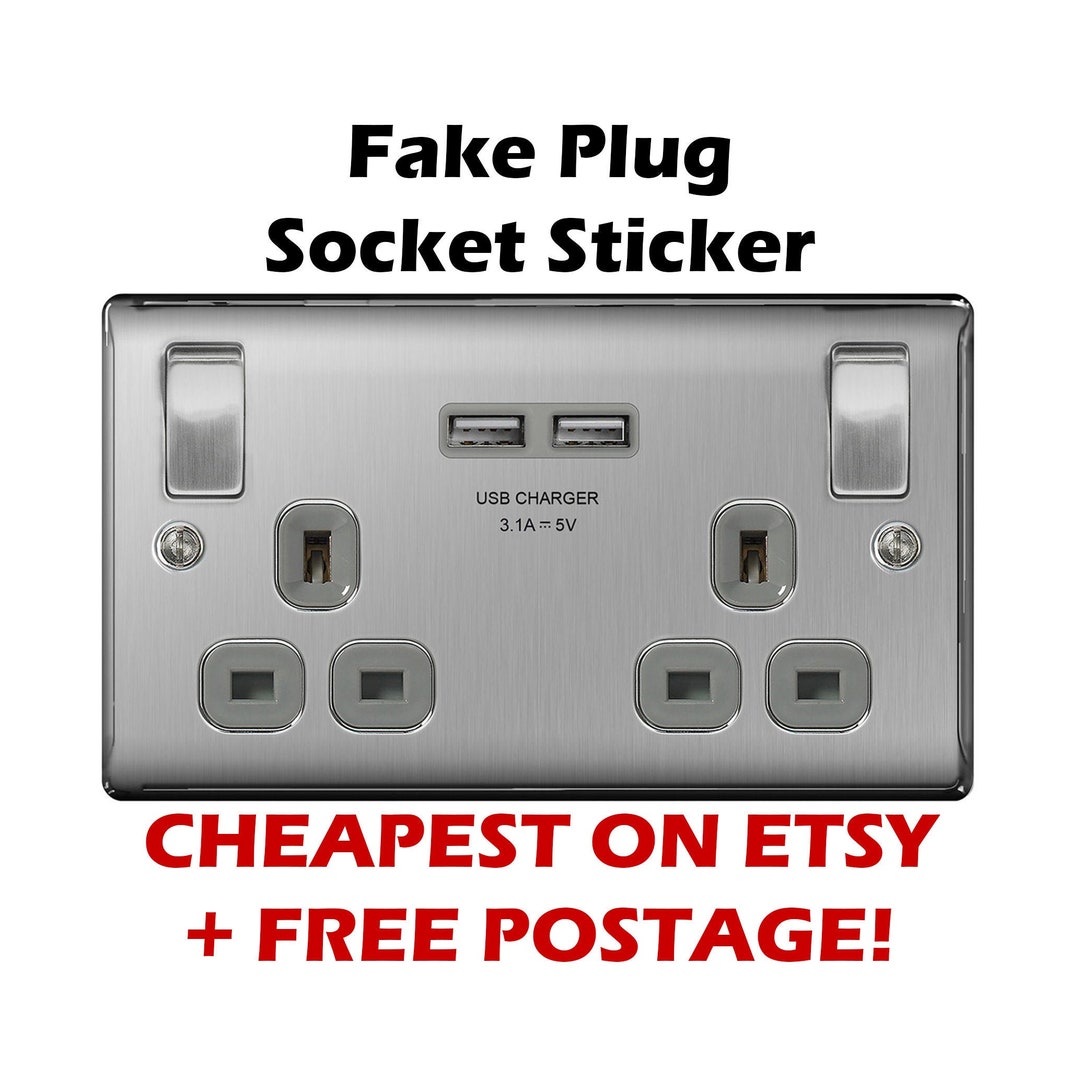 Fake Plug Socket Stickers Removable - Easy Peel, Prank, Joke, Funny ...
