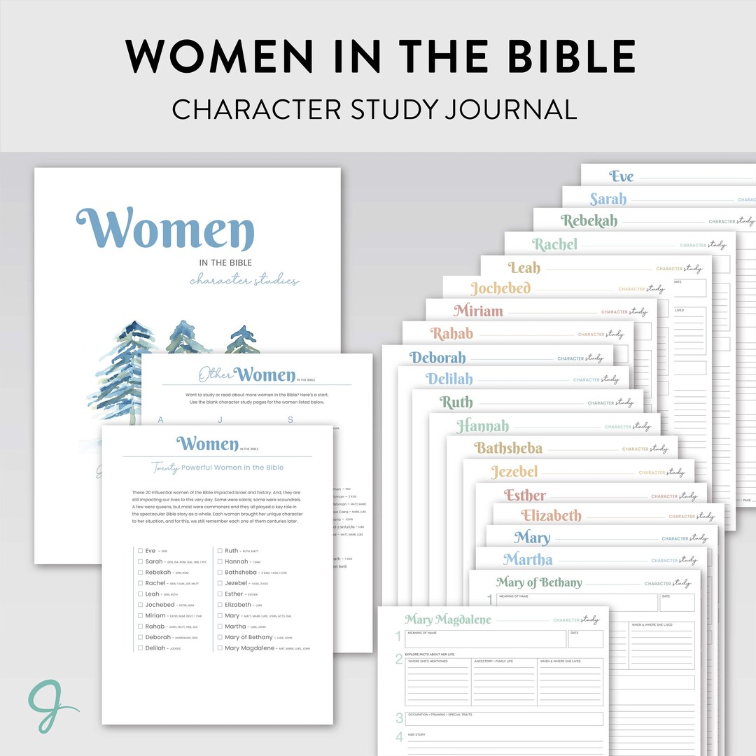 WOMEN'S BIBLE CHARACTER Study Journal Pages, Inductive Study Method ...