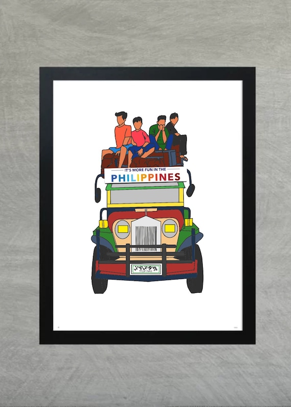 Philippines Overloaded Jeepney Ride Digital Drawing | Etsy