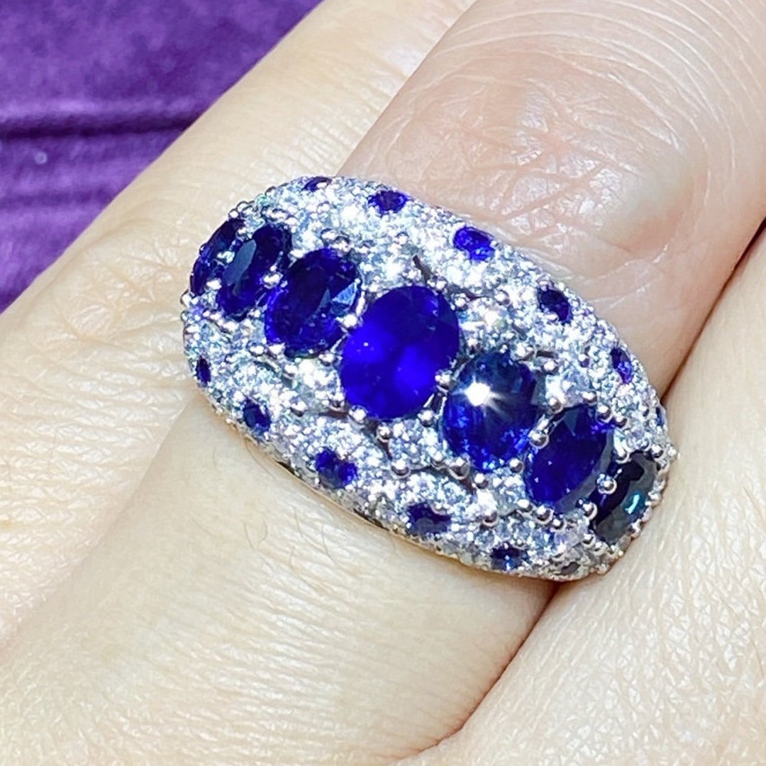 Fancy Natural Sapphire Diamond Ring - Etsy