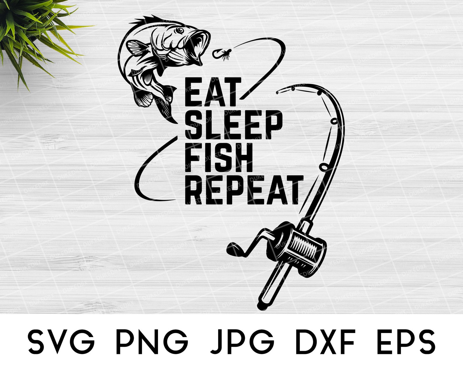 Eat Sleep Fish Repeat SVG Fishing SVG Fishing Quote SVG - Etsy