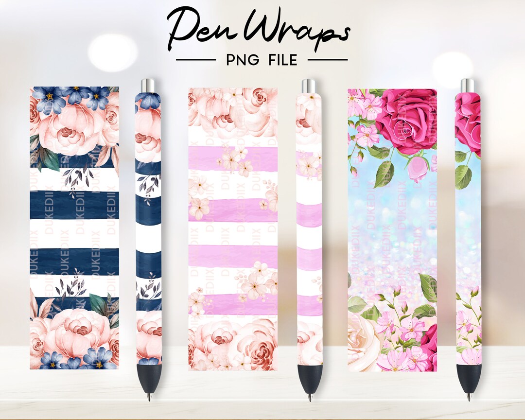 Floral Pen Wraps, Pen Sublimation, Pen Wraps Waterslide, Epoxy Pen ...