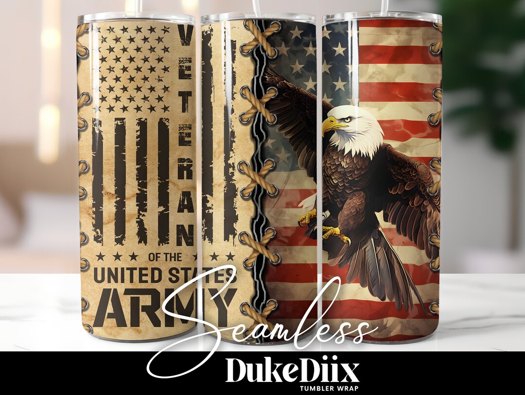 Memorial Day Veteran Tumbler Wrap Seamless Sublimation Design 20oz ...