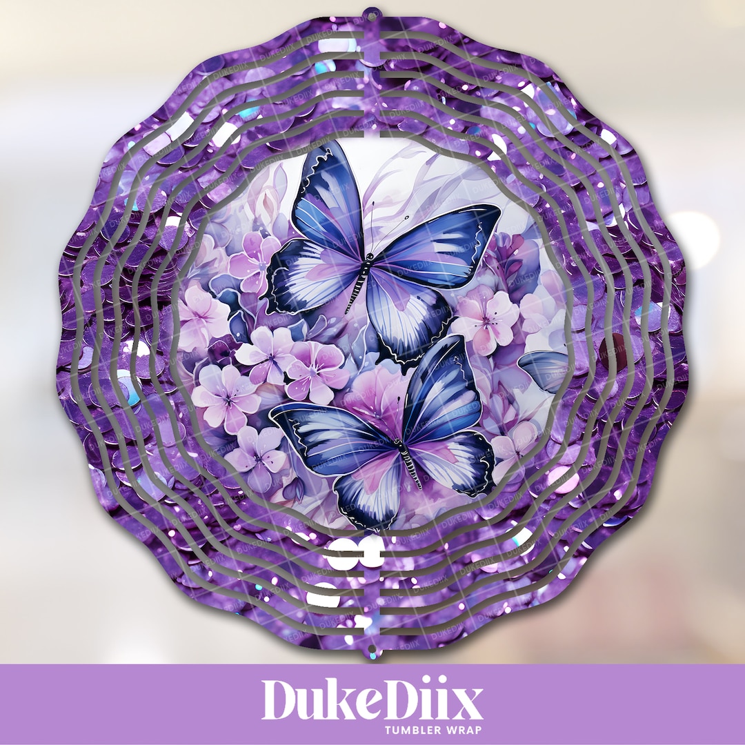 Butterflies Glitter Wind Spinner PNG File Sublimation Design Digital ...
