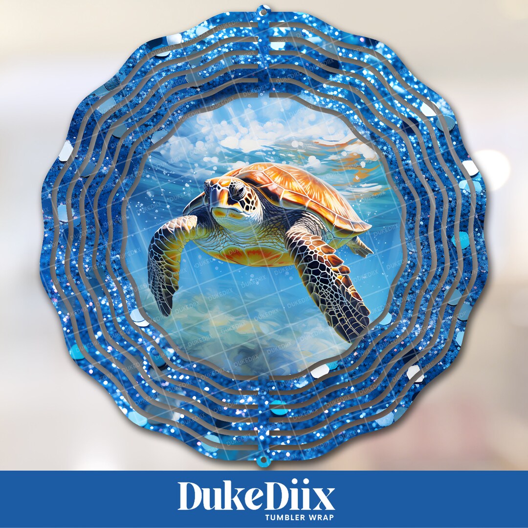 Sea Turtle Glitter Wind Spinner PNG File Sublimation Design Digital ...