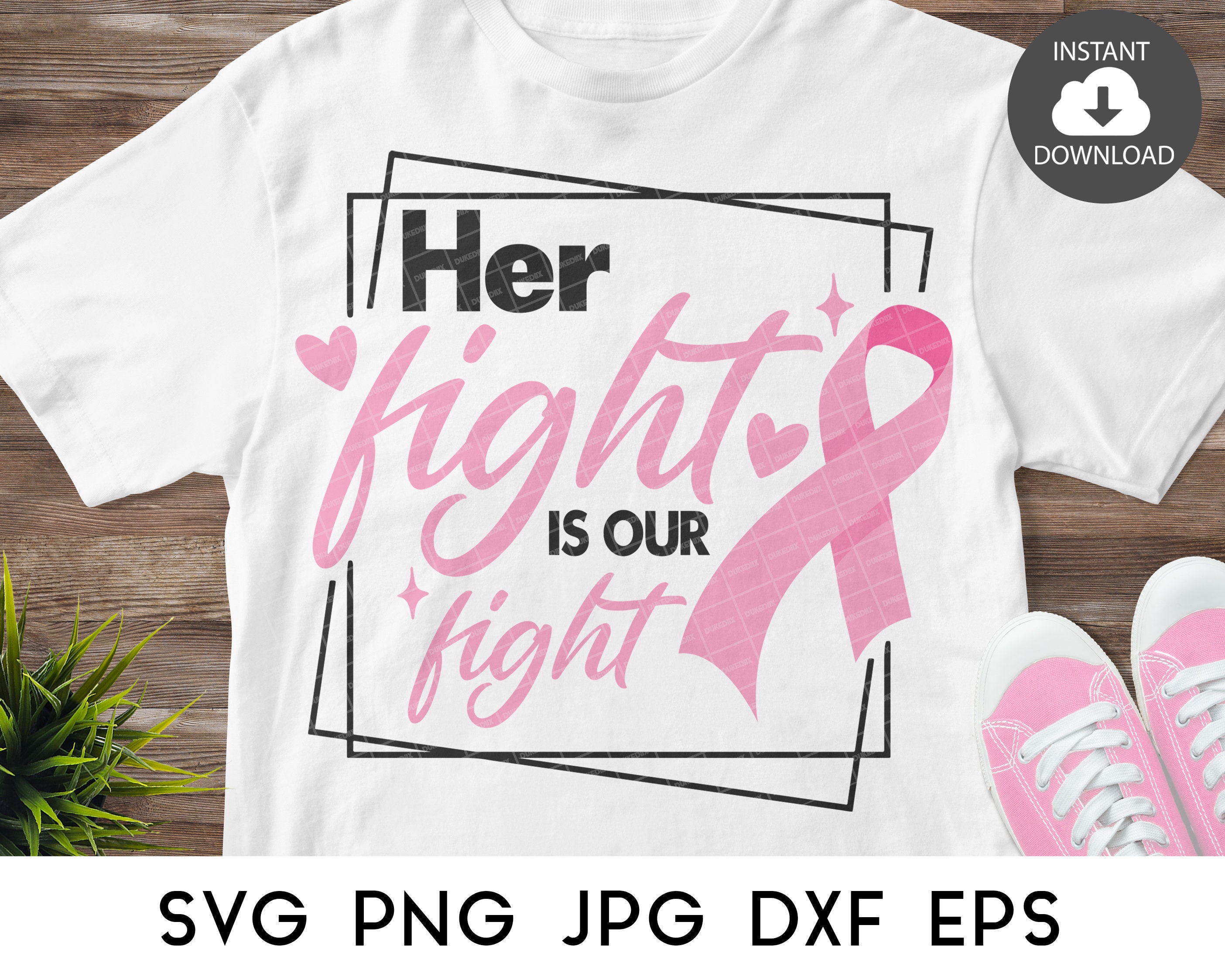 Her Fight Is Our Fight Svg Woman Cancer Svg Breast Cancer Etsy