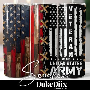 Memorial Day Veteran Army Tumbler Wrap Seamless Sublimation Design 20oz ...