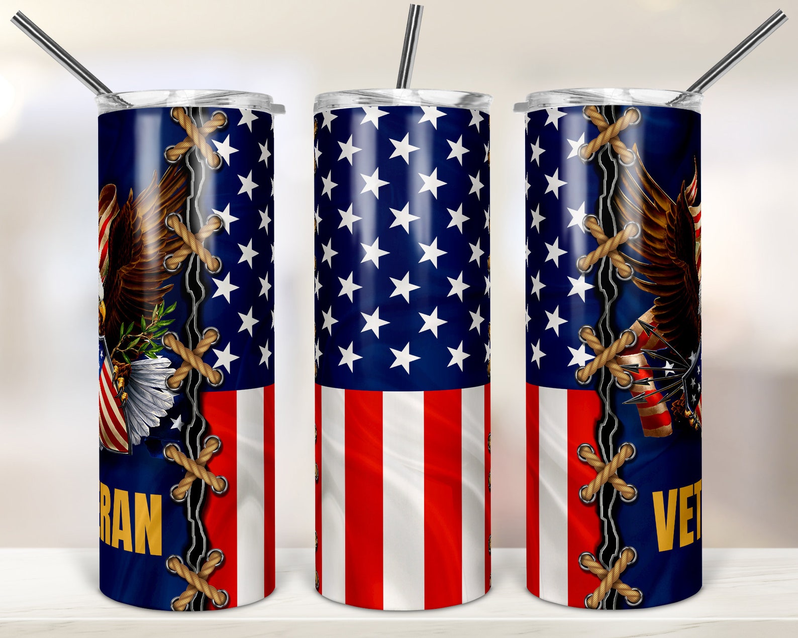 USA Navy Veteran 20oz Skinny Tumbler Sublimation Designs American Flag ...