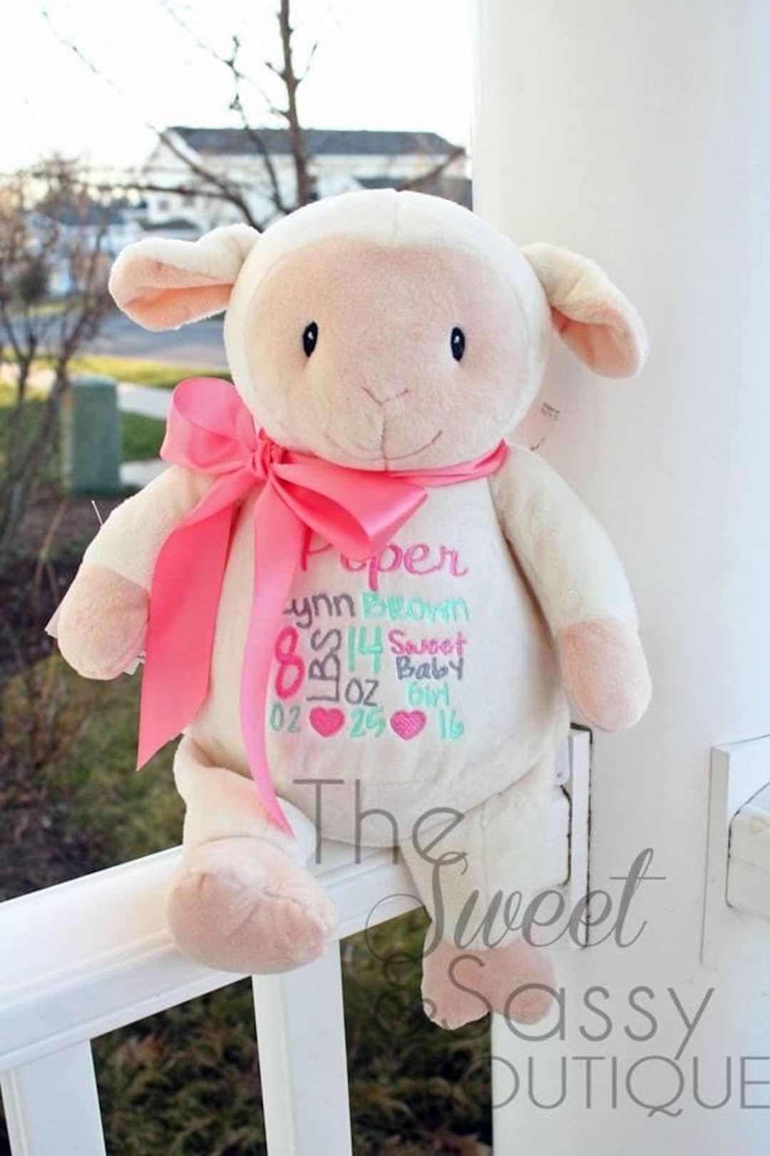 Lamb Birth Stat Stuffy, Birth Announcement, New Baby, Baby Gift, Baby ...